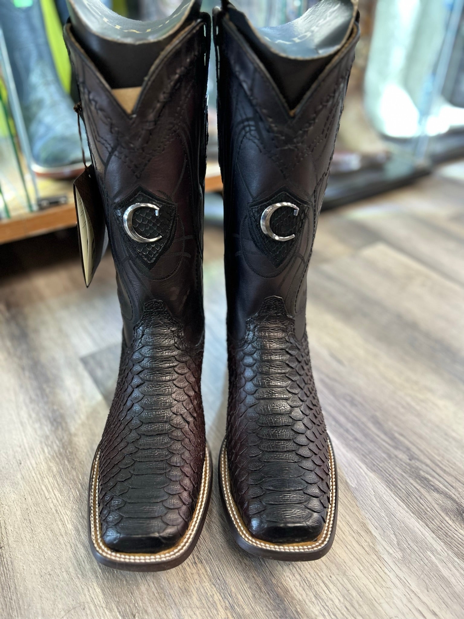 Cuadra: 3Z2LPH Bota de Piton Black Lisboa Guinda/ Lisboa Cherry Python ...